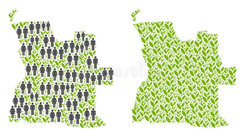Population and Environment Angola Map Stock Vector - Illustration of ...