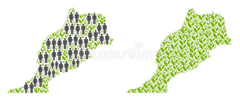 Demographics and Nature Morocco Map Stock Vector - Illustration of ...