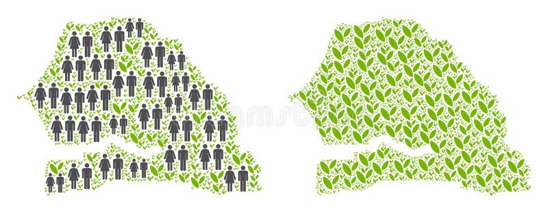 Demographics and Nature Senegal Map Stock Vector - Illustration of ...