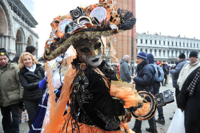 People Posing in Luxury Costume at Venice, Italy 2015 Editorial ...