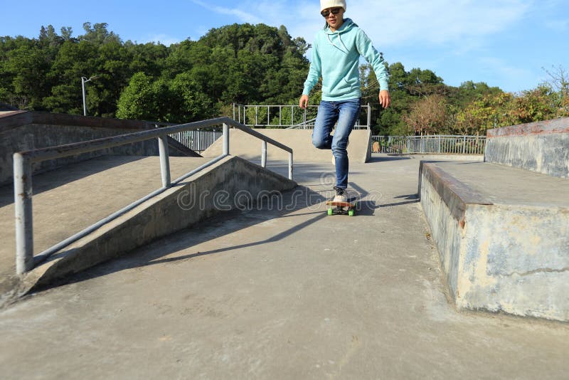 People Practice Skateboarding Stock Image - Image of lifestyle, female ...