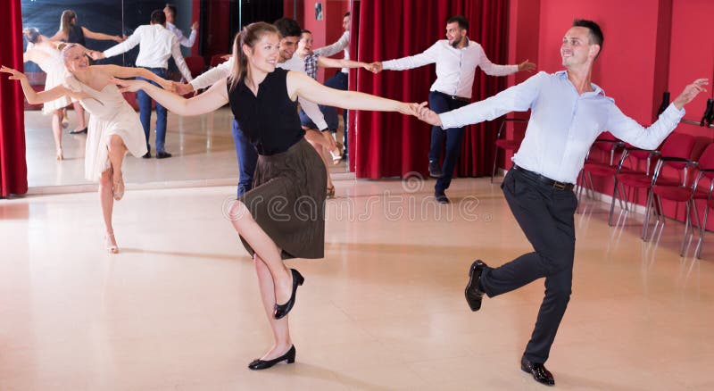 People Practicing Lindy Hop Movements Stock Image - Image of partner ...