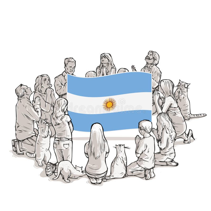 People pray for argentina stock illustration. Illustration of heaven ...