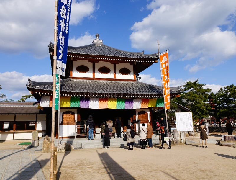A Man is Praying at Japan Osaka Shitennoji Temple in a Sunny Day ...