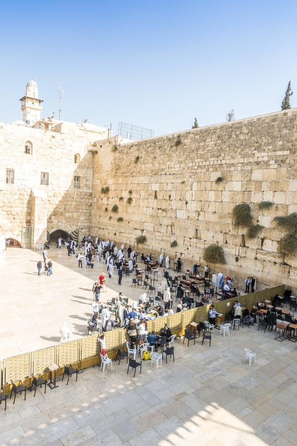 People Praying at Western Wall, Jerusalem Stock Photo - Image of jewish ...
