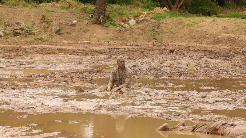 People Preparing for Mud Bathing Nature Field Spa Stock Footage - Video ...