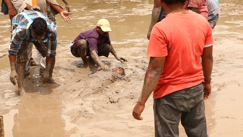 People Preparing for Mud Bathing Nature Field Spa Stock Footage - Video ...