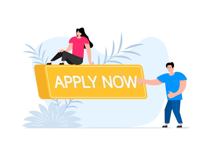 People Press Button with Text Apply Now. Click Button for App and Web ...