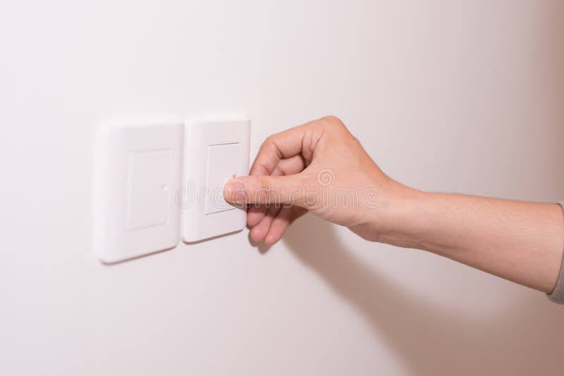 Finger Pressing Light Switch Wall Copy Space Stock Photos - Free ...