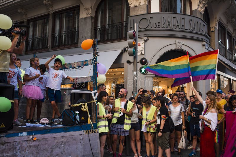 People in pride march editorial photography. Image of diversity - 173254782