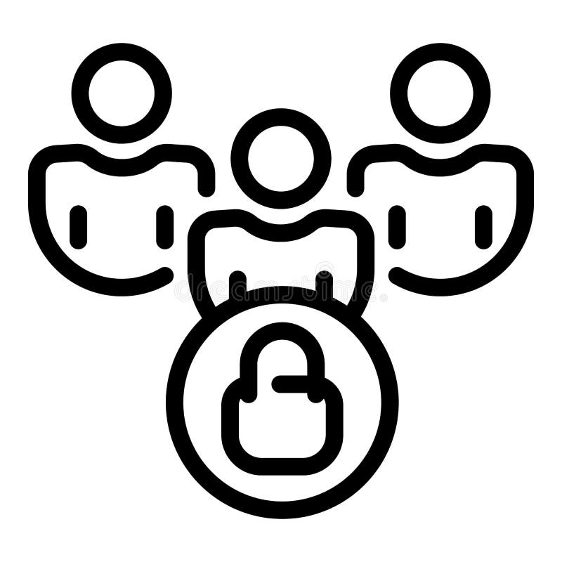 Human Privacy Icon, Outline Style Stock Vector - Illustration of secure ...