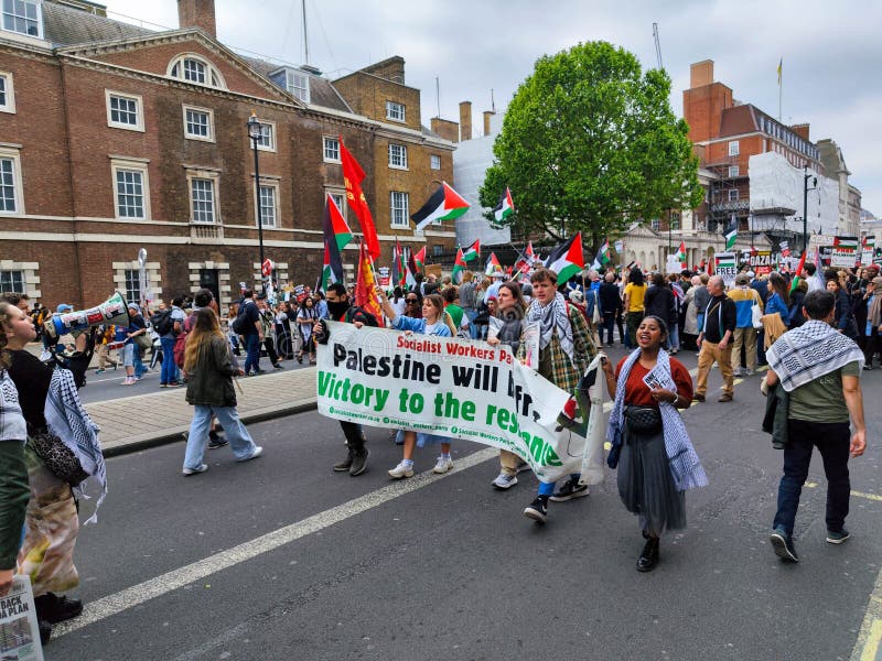 People on a Pro-Palestine Demonstration at London on England Editorial ...