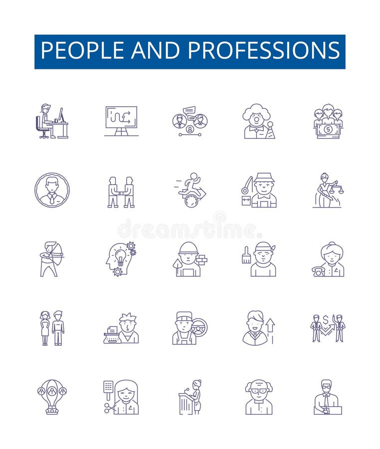 People and Professions Line Icons Signs Set. Design Collection of ... People and Professions Line Icons Signs Set. Design Collection of ...