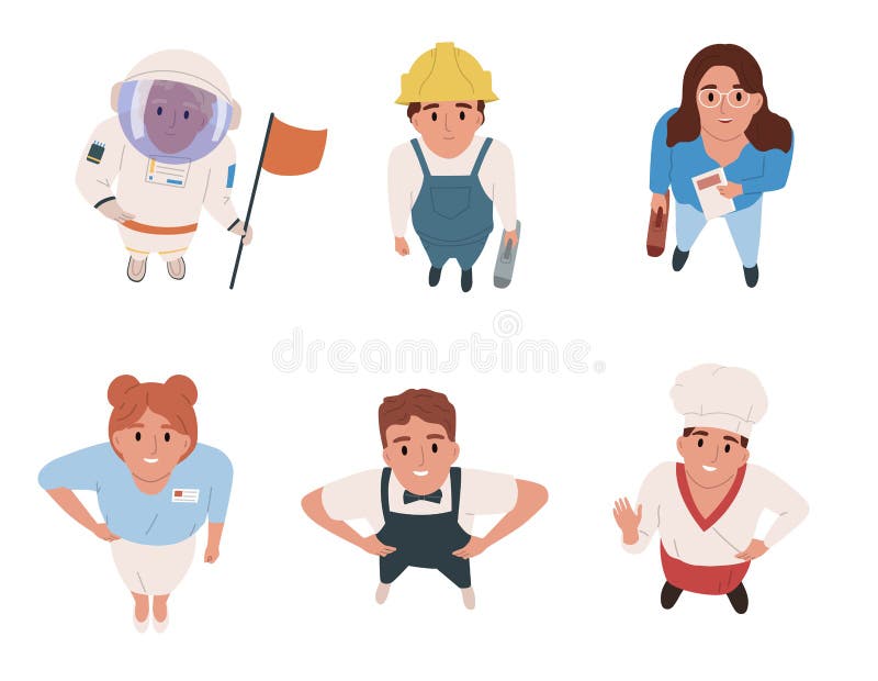 People Professions Top View Set Stock Vector - Illustration of uniform ...