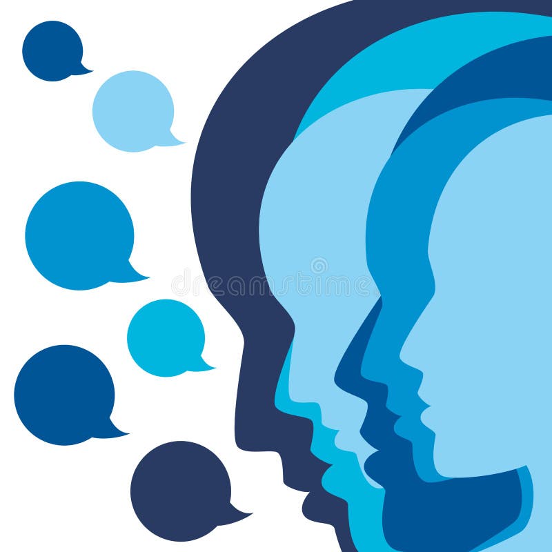 People Profile Heads in Dialogue. Vector Background Stock Vector ...