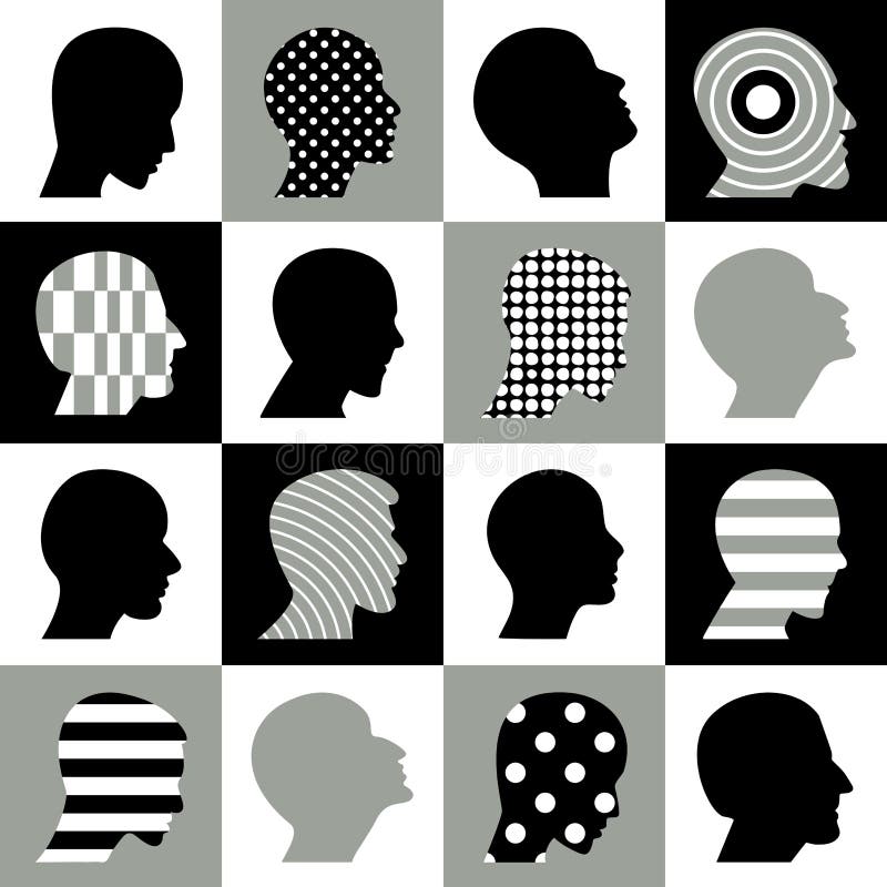 Human Heads Seamless Pattern Stock Illustrations – 220 Human Heads ...