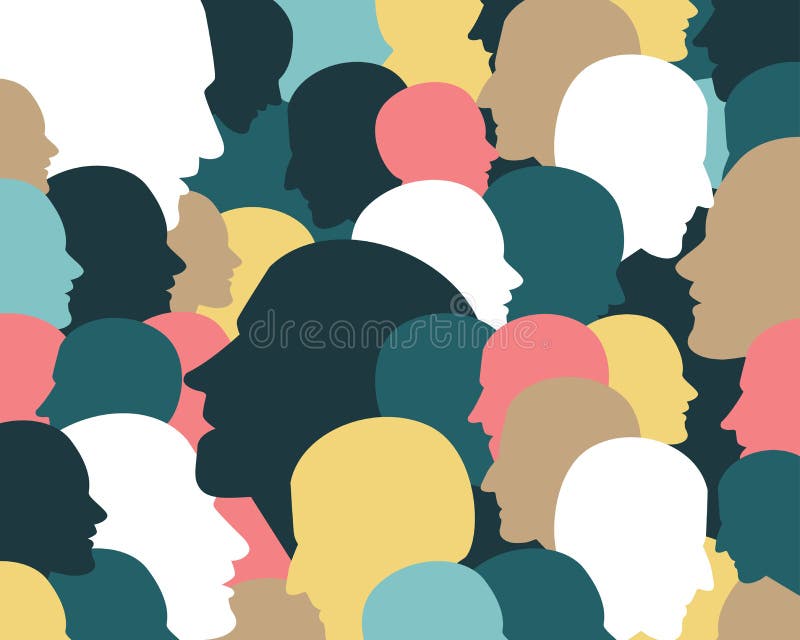 People Profile Heads. Vector Background Pattern Stock Vector ...
