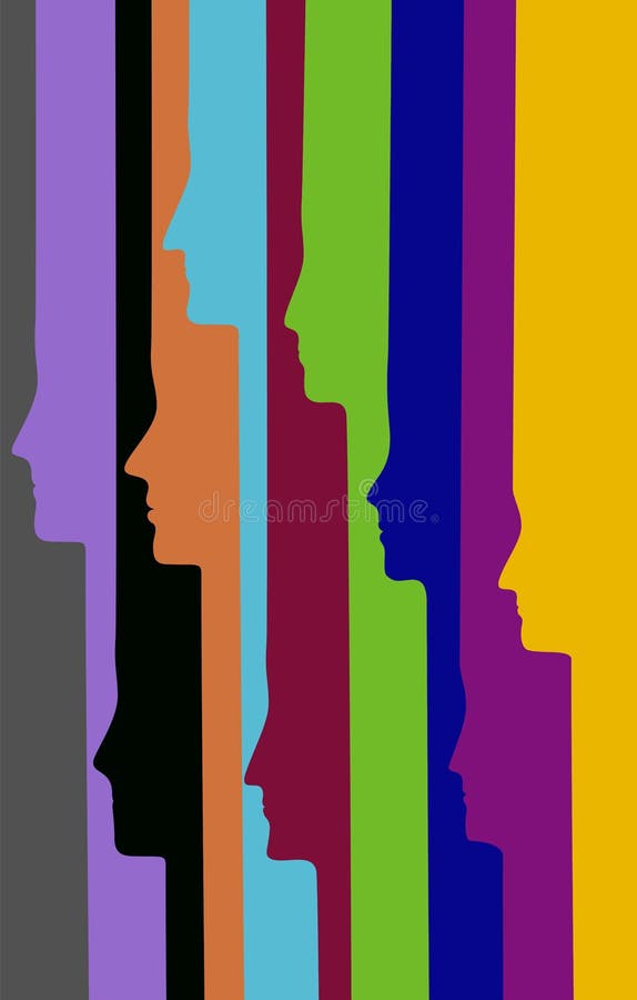 People Profiles in Many Color, Crowd Concept, Stock Vector ...