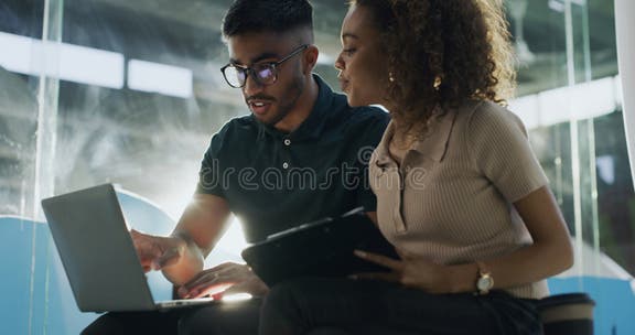 People, Programmer and Talk with Laptop in Office for Coding, Software ...