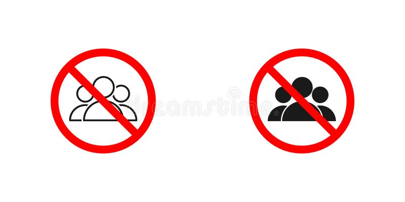 Ban of People. Prohibited To Humans. No People Stock Illustration ...