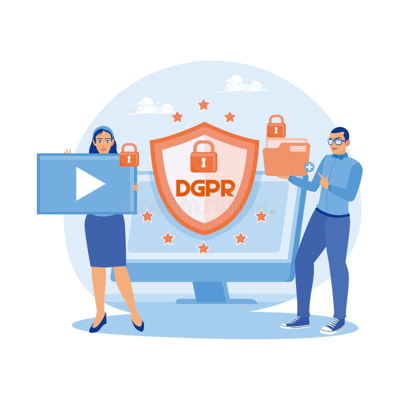 People Protect Personal Data on Computers. General Privacy Regulations ...