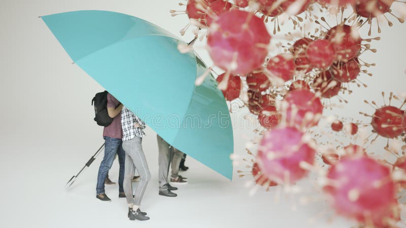 People Protect Themselves from Coronaviruses - 3D Illustration Stock ...