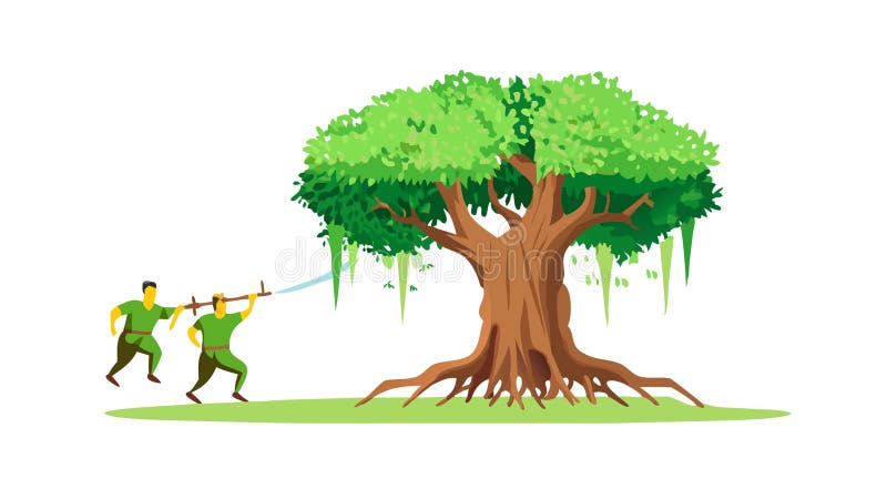 People Protecting a Tree from Being Cut Down, Vector Design Generative ...