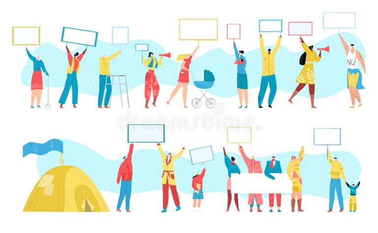 Crowd Strike Banners Set Stock Illustrations – 150 Crowd Strike Banners ...