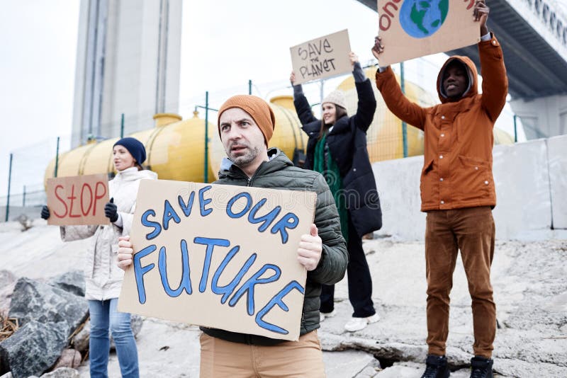 People Protesting for Environment Stock Photo - Image of poster, global ...