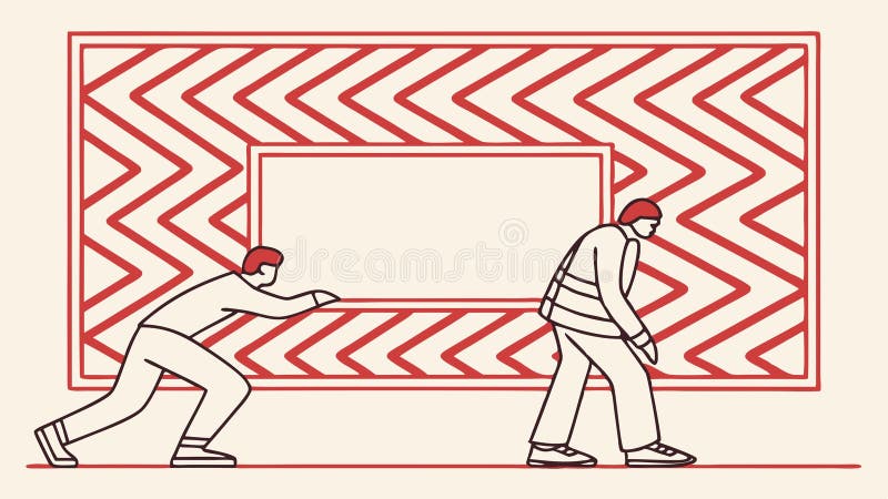 People Pulling on a Banner, Symbolizing Effort and Perseverance, Vector ...