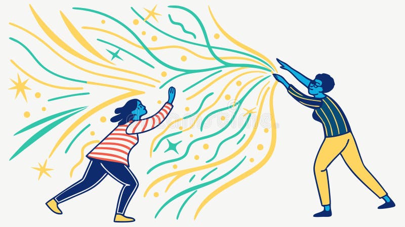 People Pulling Energy Streams, Symbolizing Creativity Collaborative ...