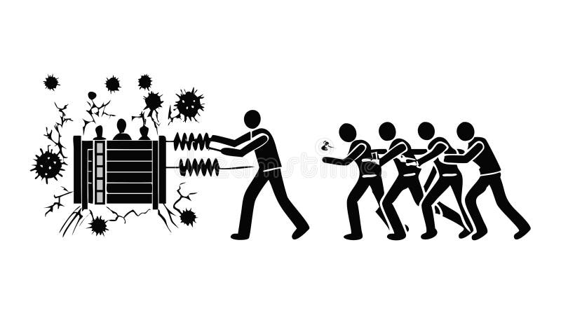 People Pulling Together, Teamwork Effort, Collective Strength, Vector Design Generative AI Stock ...