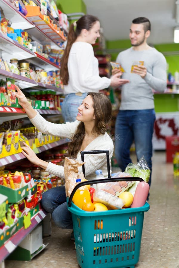 People Purchasing Food at Supermarket Stock Photo - Image of retail ...