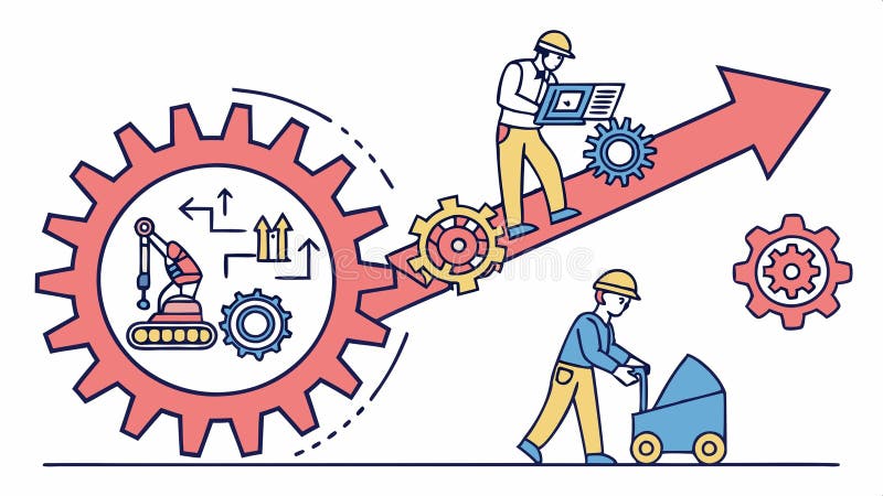 People Pushing Gears Uphill, Teamwork and Collaborative Effort Concept ...