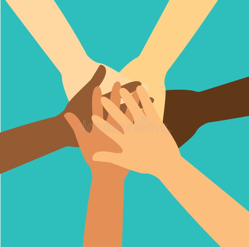 People Putting Their Hands Together. Volunteer Vector Flat Illustration ... People Putting Their Hands Together. Volunteer Vector Flat Illustration ...