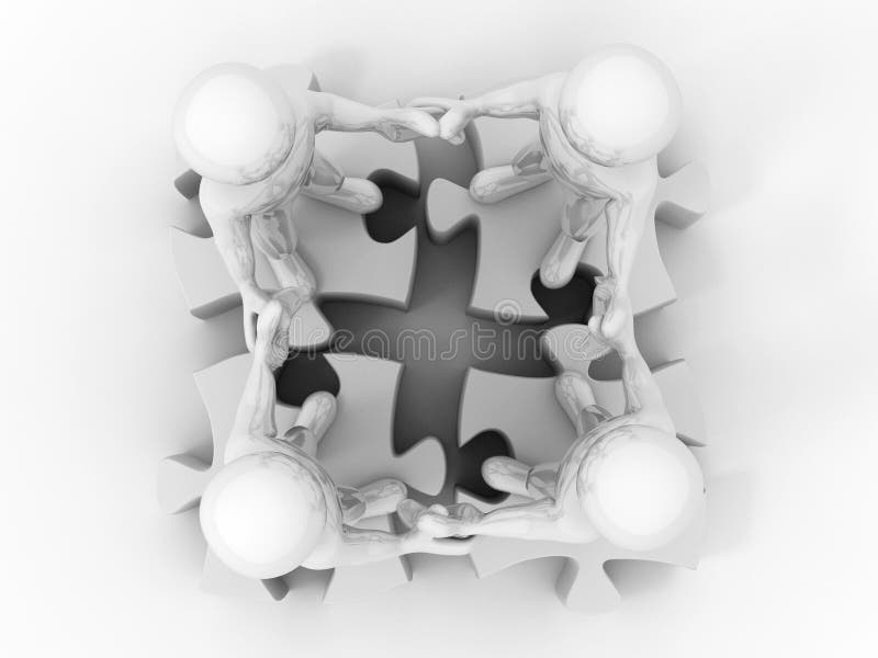 People with puzzle stock illustration. Illustration of partnership ...