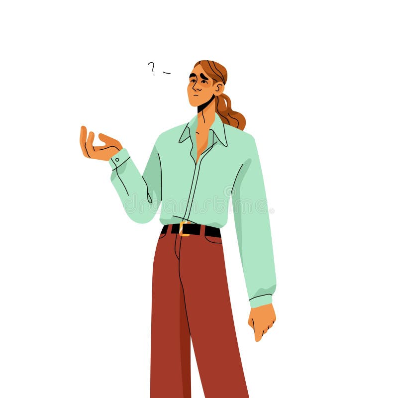 People with Question Mark. Pensive Man Ask, Doubt. Confused Guy Think ...