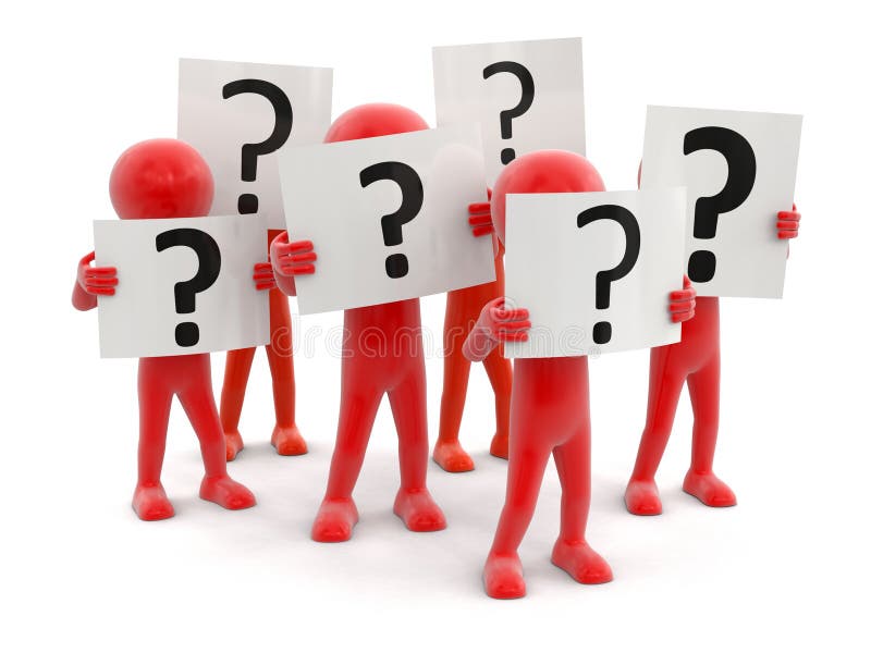 People and Question Mark Signs Stock Illustration - Illustration of ...