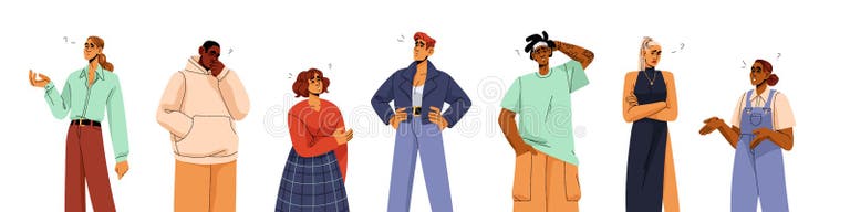 People with Question Marks, Thinking, Doubting and Asking. Curious ...