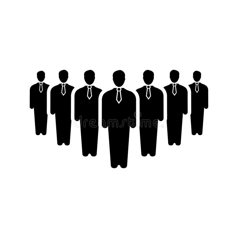 People on Queue Black Color Icon, Customer Line Stock Illustration ...