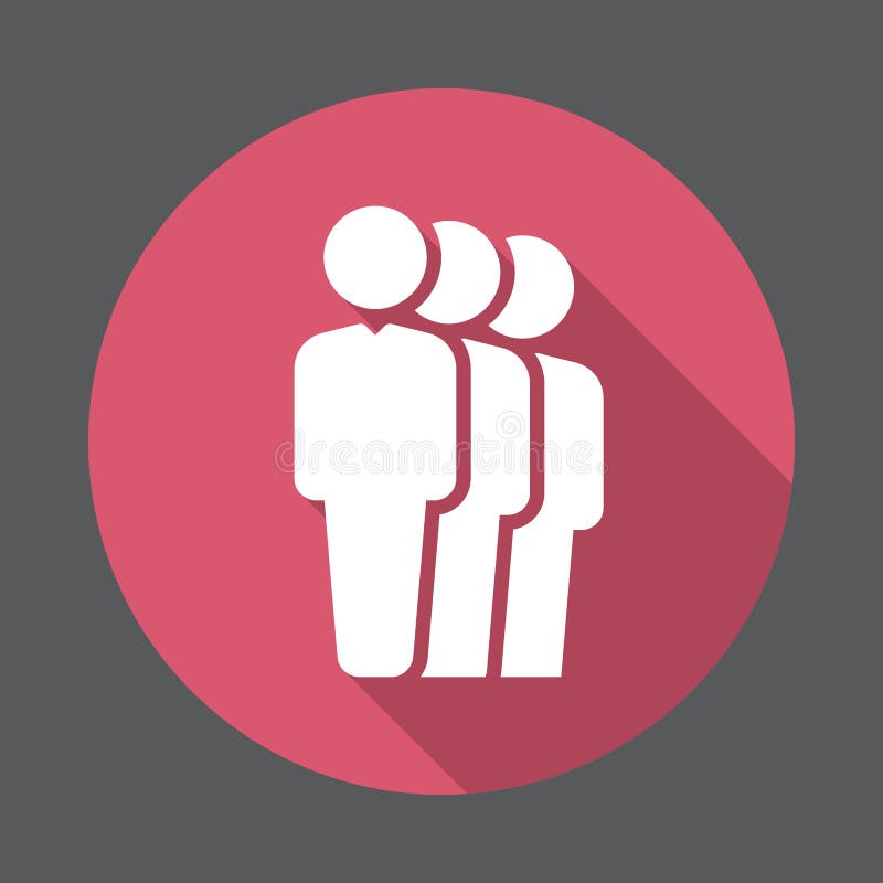 People Queue Flat Icon. Round Colorful Button, Circular Vector Sign ...