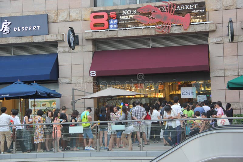 People Queued Up for Dinner in SHENZHEN Editorial Stock Photo - Image ...