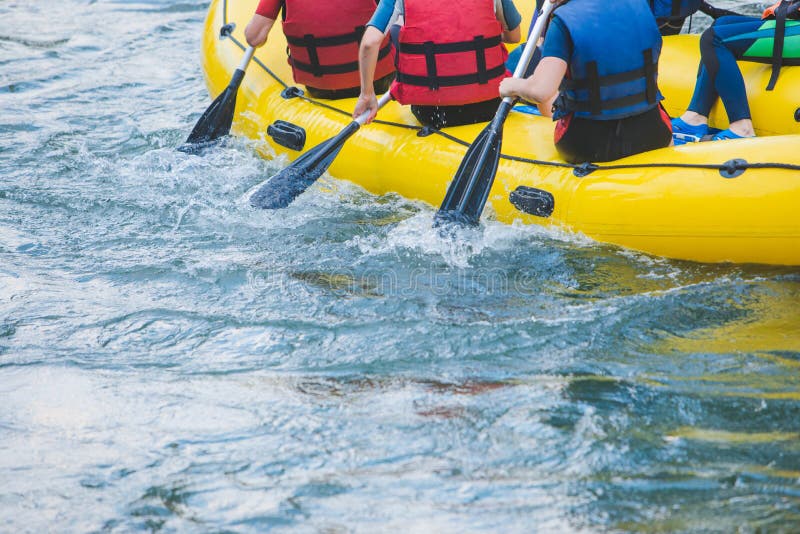 People Rafting at Mountain River Stock Photo - Image of helmet, rafting ...
