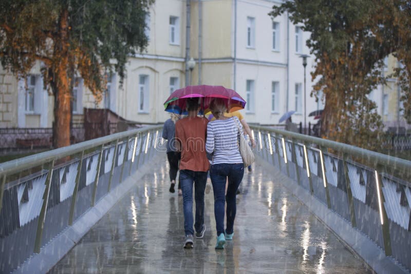 People in the Rain with Umbrellas. Bad Weather Editorial Stock Image ...