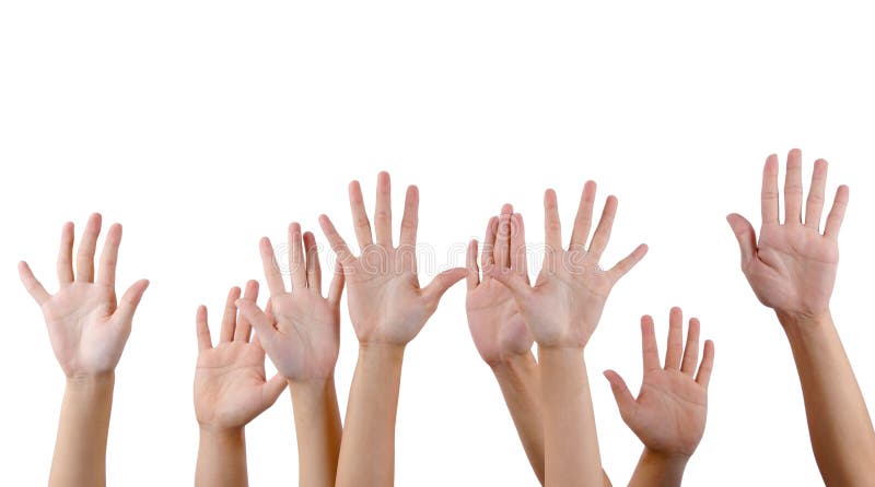 People Raise Hands in the Air Stock Photo - Image of teamwork ...