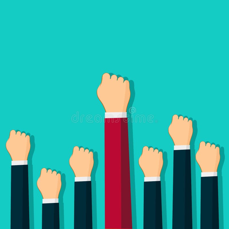 People Raise Their Hands. Leadership Fights. the Concept of Fighting ...