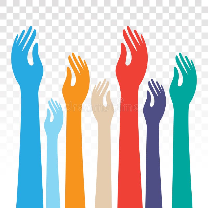 Group People Hands Raising Stock Illustrations – 440 Group People Hands ...