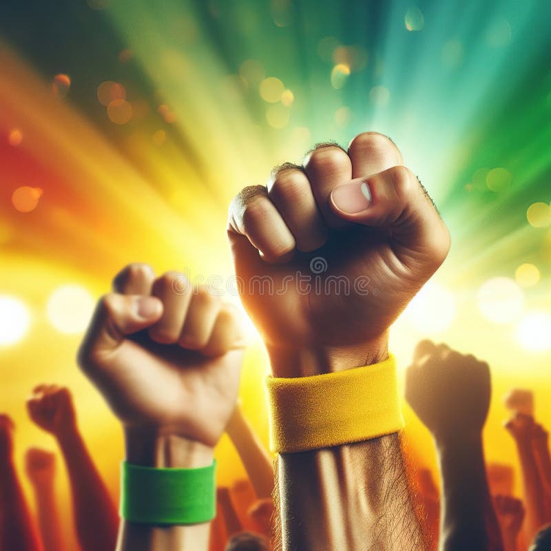 People Raised Their Hands Up. Generative AI Stock Image - Image of ...