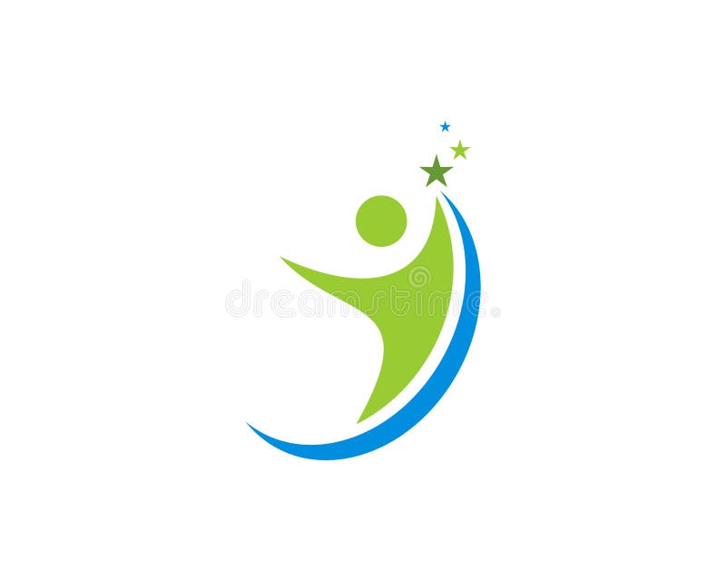 People Reach a Star Successful Symbol Icon Logo Vector Stock Vector ...