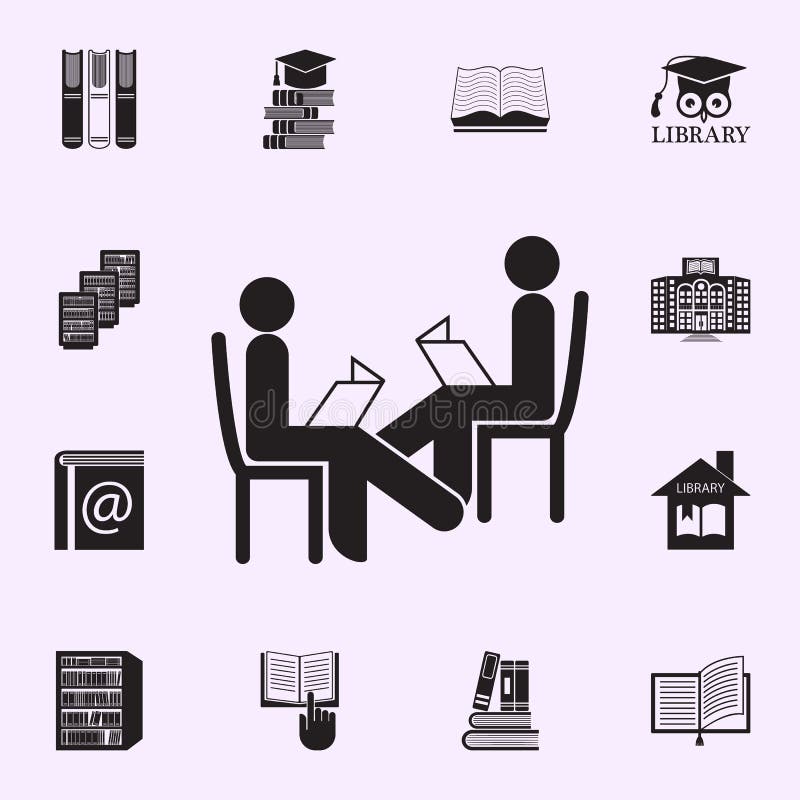People Read a Book Icon. Library Icons Universal Set for Web and Mobile ...